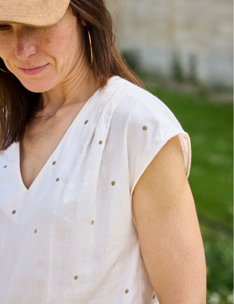 Blouse femme Déclic patron de couture pdf avec vidéo gratuite.